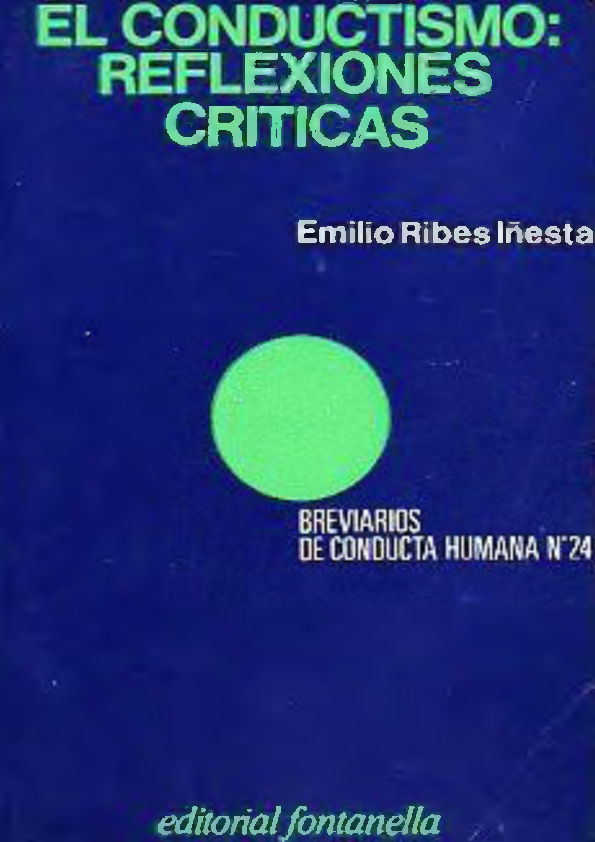 (PDF) El Conductismo: Reflexiones Críticas. Emilio Ribes