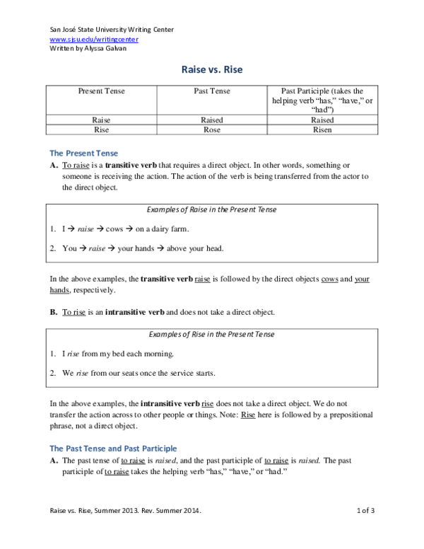 (PDF) Raise vs. Rise