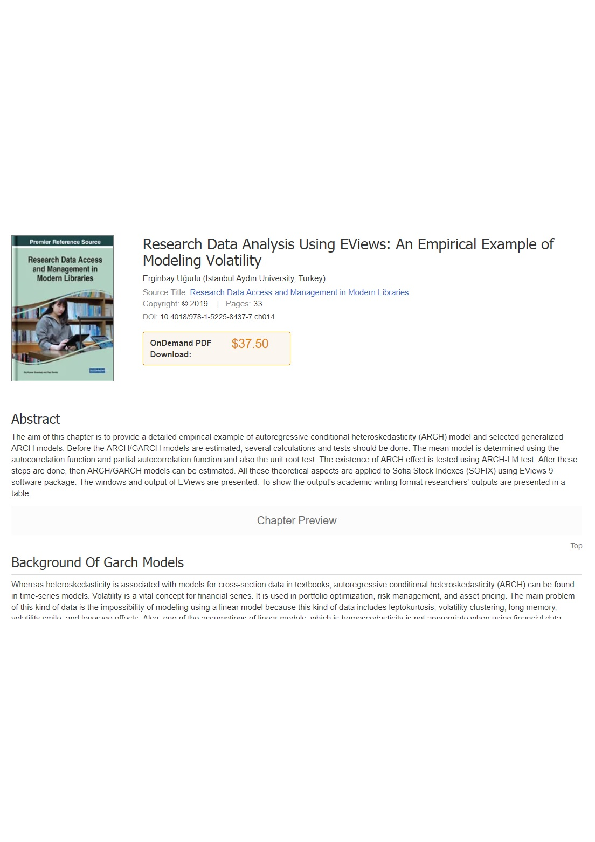 Pdf Research Data Analysis Using Eviews An Empirical Example Of Modeling Volatility