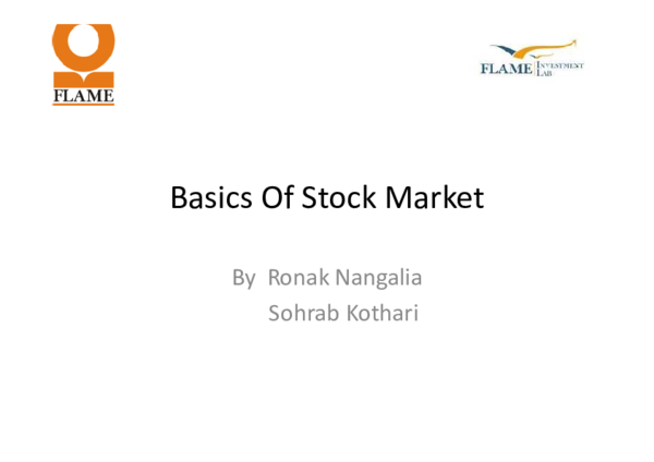 (PDF) Basics Of Stock Market