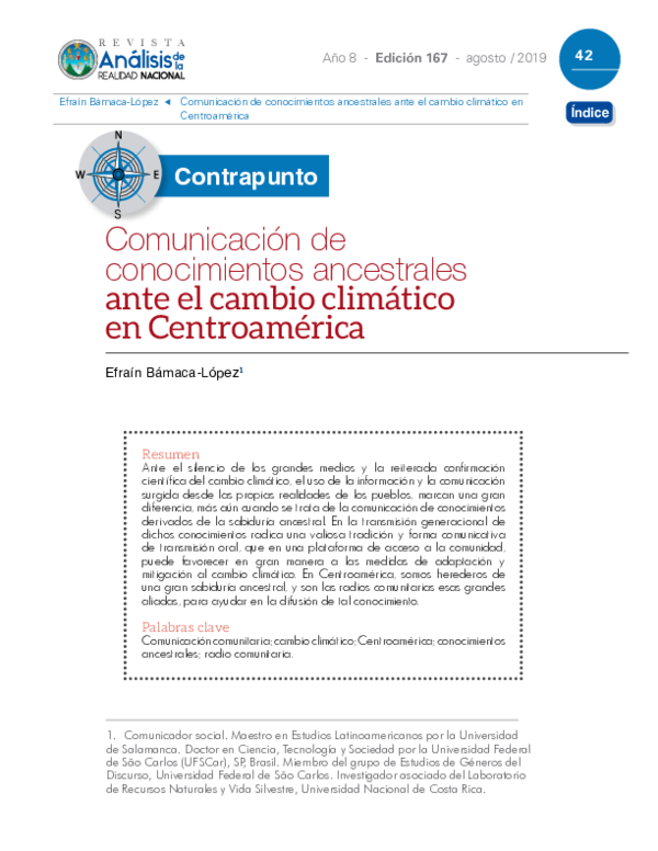 (PDF) Comunicación de conocimientos ancestrales ante el cambio ...