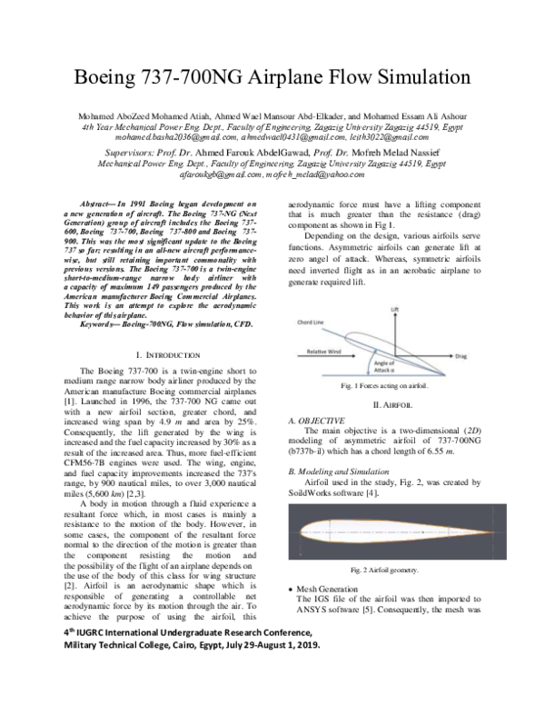 (PDF) Boeing 737-700NG Airplane Flow Simulation