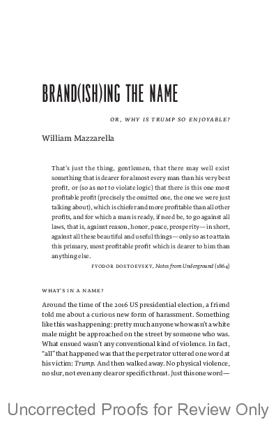 (PDF) Brand(ish)ing the Name, or, Why is Trump So Enjoyable | William ...