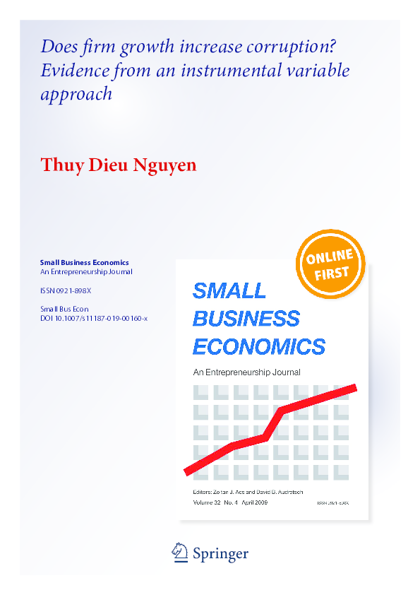 (PDF) Does firm growth increase corruption? Evidence from an ... (PDF) Does firm growth increase corruption? Evidence from an ...