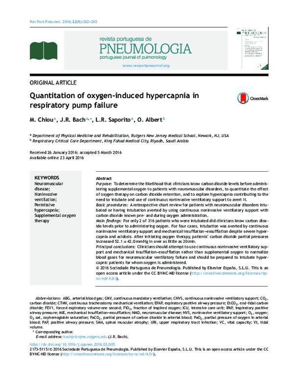 (PDF) Quantitation of oxygen-induced hypercapnia in respiratory pump ...