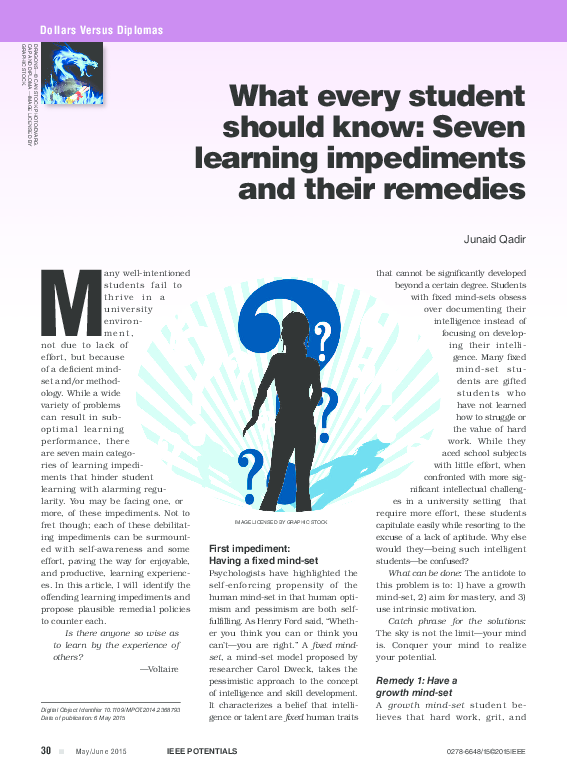 (PDF) What every student should know: Seven learning impediments and ...