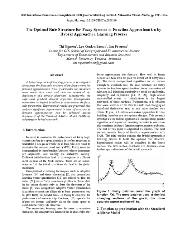 Pdf The Optimal Rule Structure For Fuzzy Systems In Function