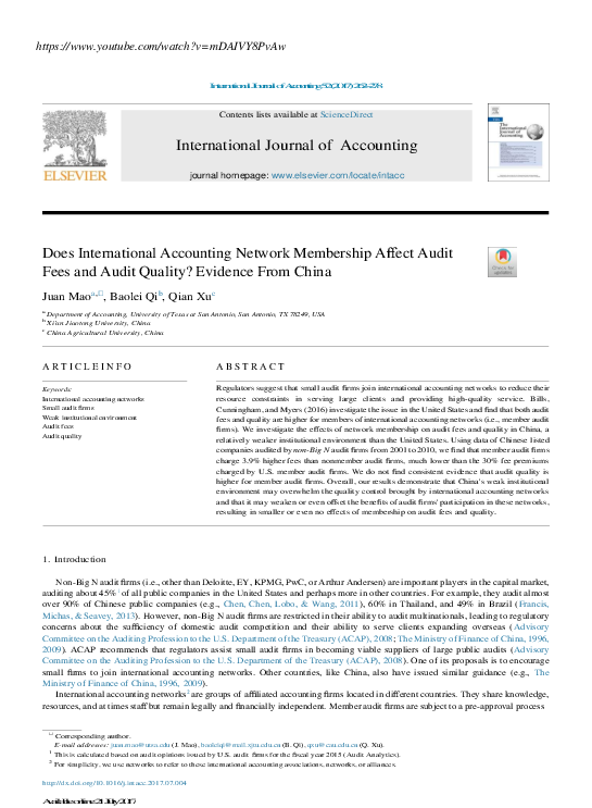 (DOC) The International Journal of Accounting Vol 52 Issue 3 2017 39 55 ...