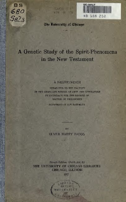 (PDF) Ermer Harry Zaugg, A genetic study of the spirit-phenomena in the ...