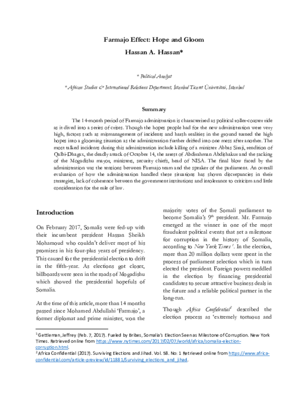 (PDF) Farmajo Effect: Hope and Gloom