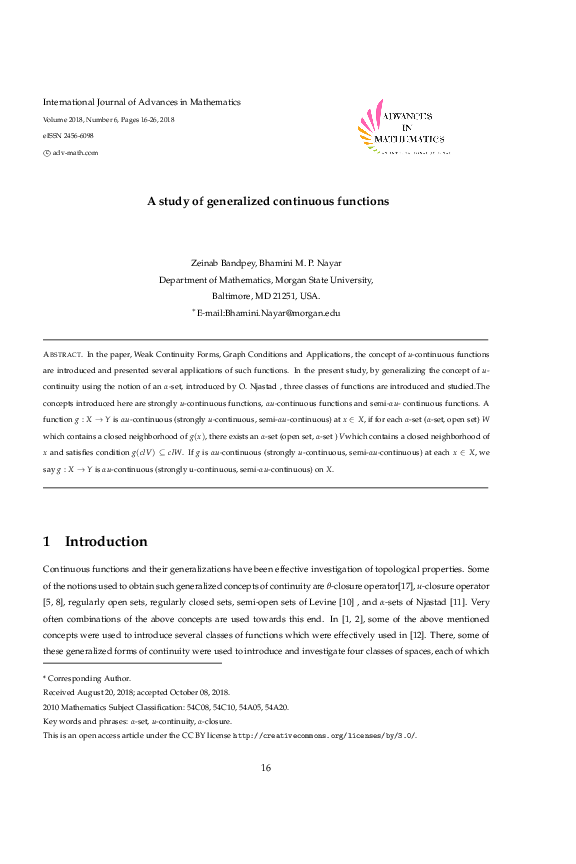 (PDF) Ss-Open sets and Ss-Continuous Functions | Alias B. Khalaf - Academia.edu
