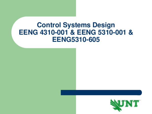 (PPT) Control Systems Design(1)