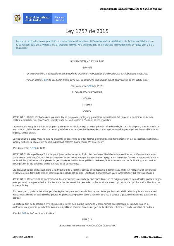(PDF) Ley 1757 de