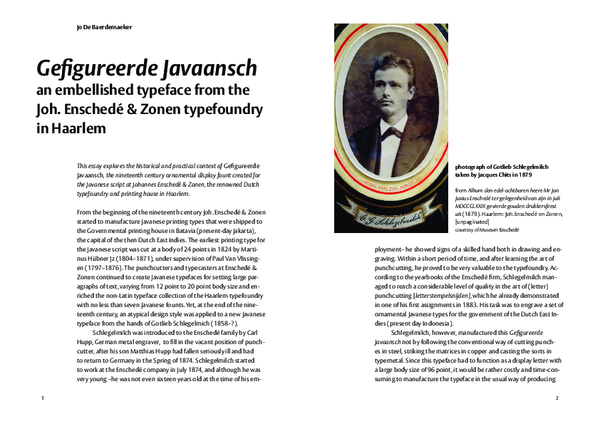 (PDF) Gefigureerde Javaansch, an embellished typeface from the Joh ...