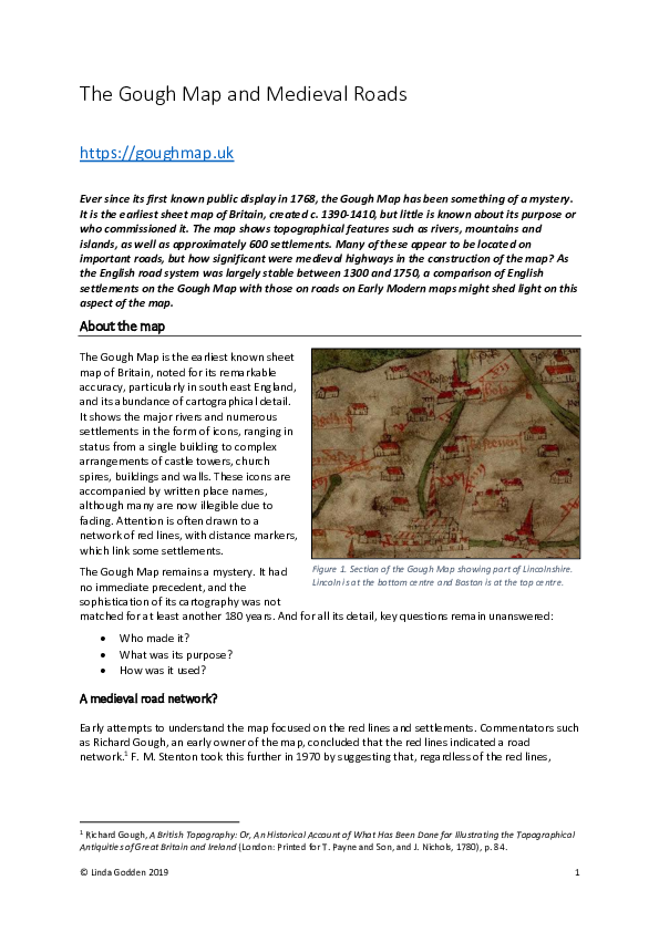 (PDF) The Gough Map and Medieval Roads
