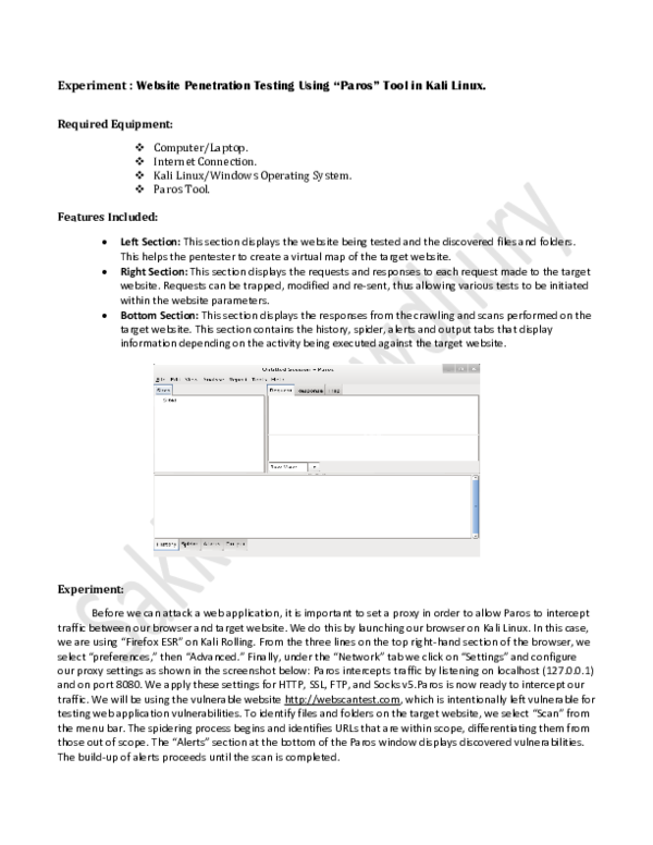 (PDF) Website Penetration Testing Using “Paros” Tool in Kali Linux.