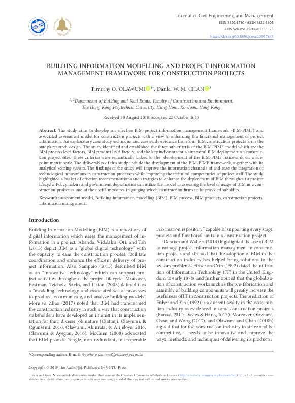 (PDF) Building Information Modelling and Project Information Management ...
