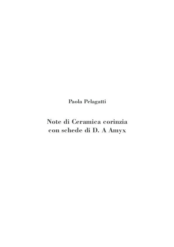 (PDF) Note di Ceramica corinzia con schede di D. A Amyx