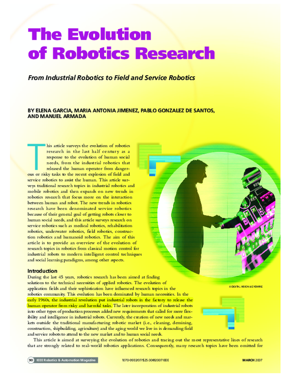 (PDF) The Evolution of Robotics research