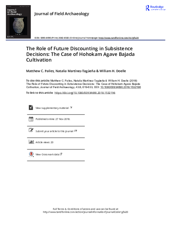 (PDF) The Role of Future Discounting in Subsistence Decisions: The Case ...