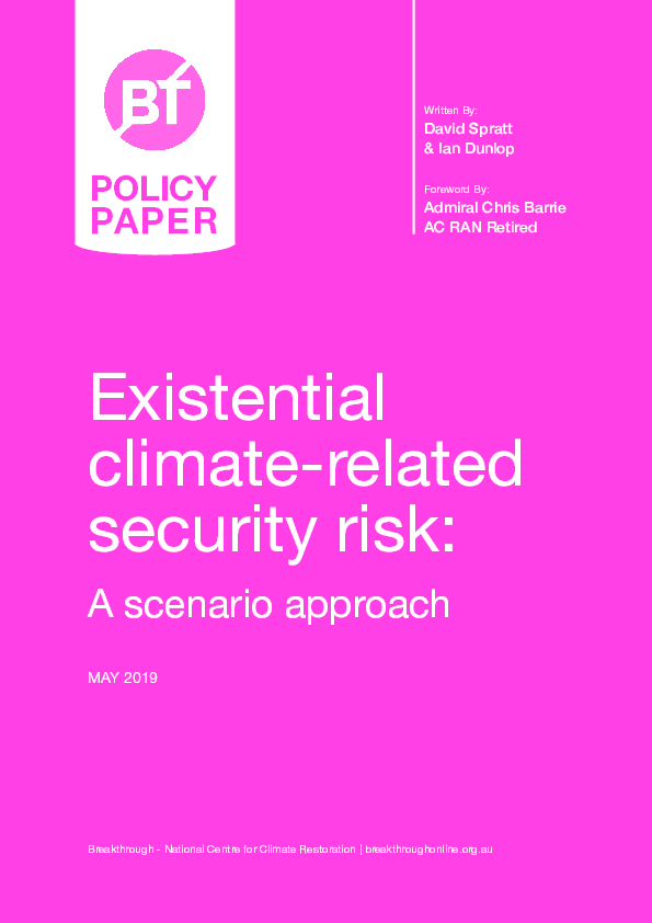(PDF) Existential climate-related security risk: A scenario approach ...