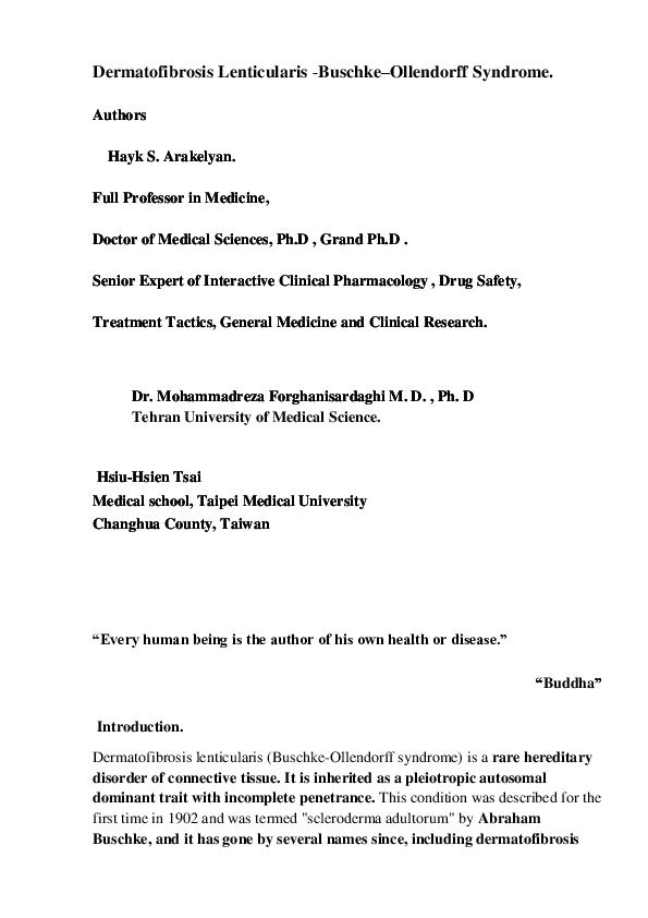 (DOC) Dermatofibrosis Lenticularis -Buschke-Ollendorff Syndrome