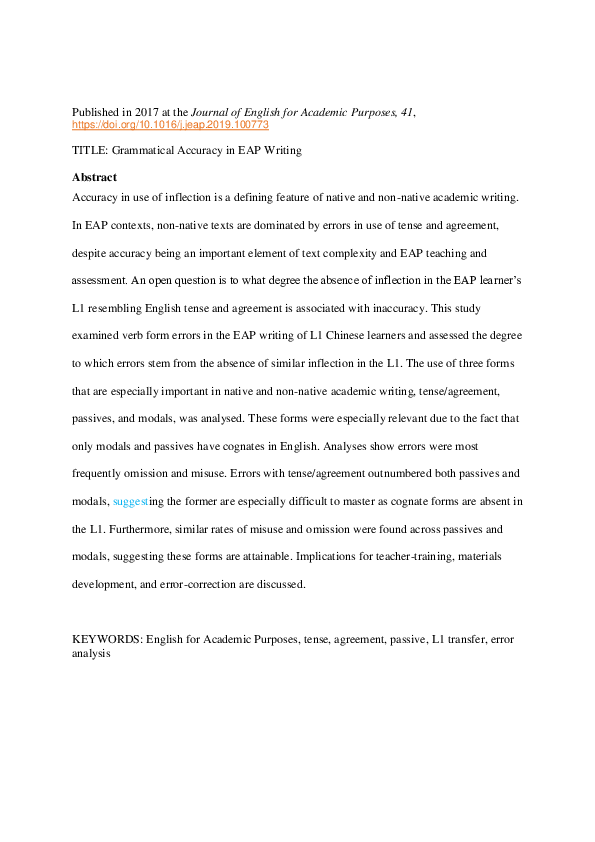 (DOC) Grammatical Accuracy in EAP Writing