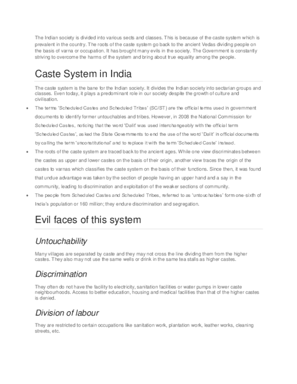 (DOC) Caste system