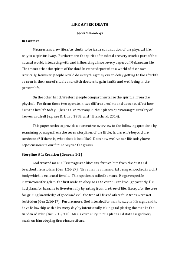 (PDF) LIFE AFTER DEATH