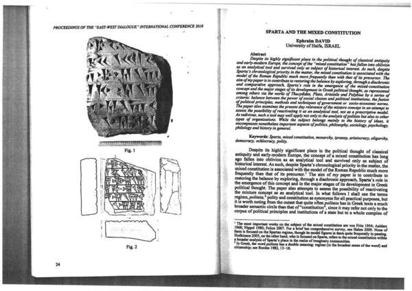 (PDF) Sparta and the Mixed Constitution (1) | Ephraim David - Academia.edu