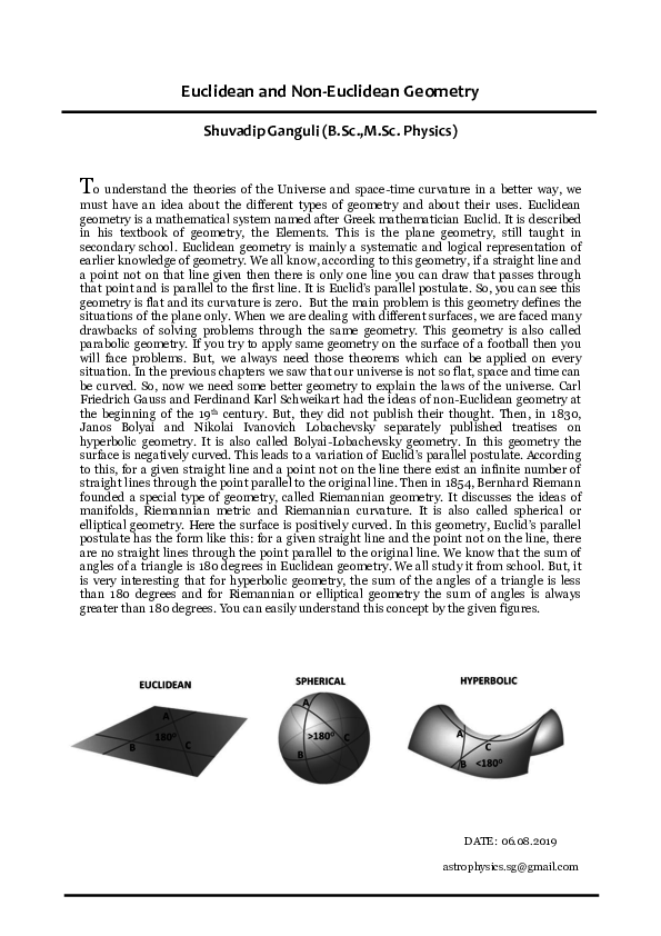 (PDF) Euclidean and Non-Euclidean Geometry (PDF) Euclidean and Non-Euclidean Geometry