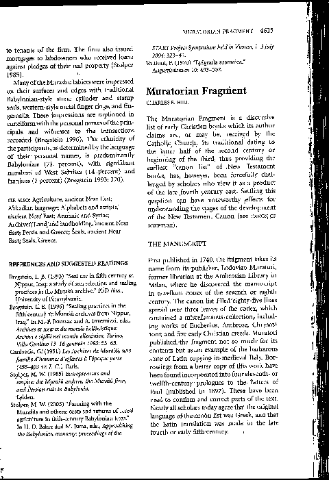 (PDF) Muratorian Fragment