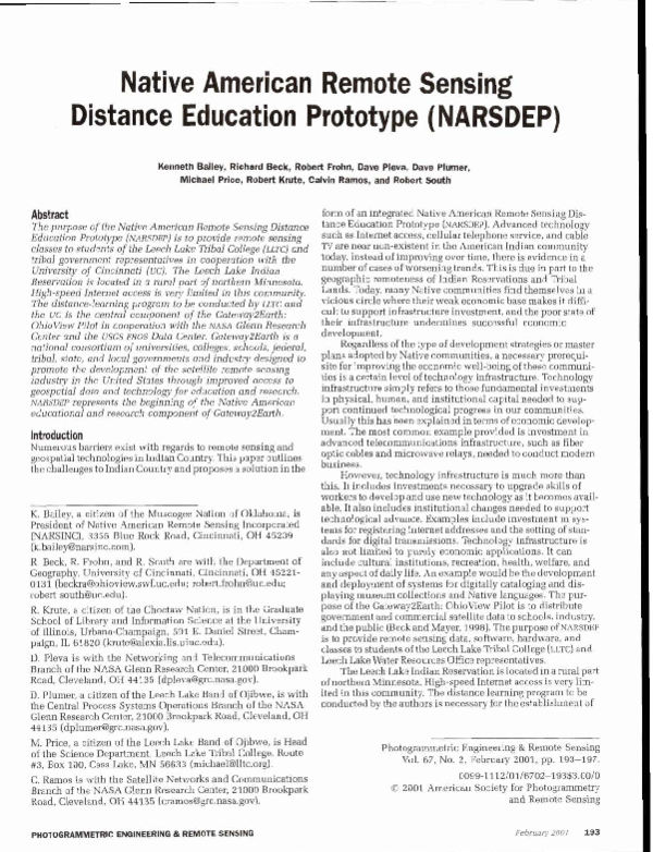 (PDF) “Native American Remote Sensing Distance Education Prototype”