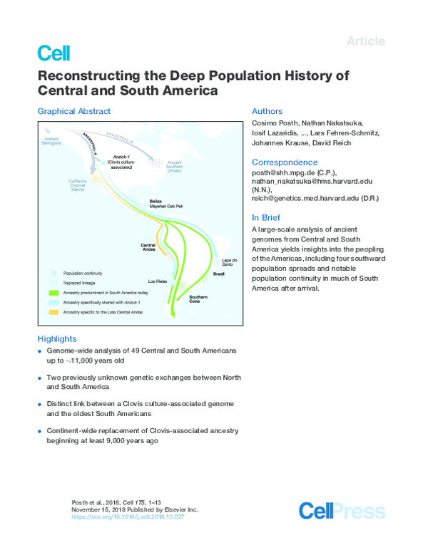 (PDF) Reconstructing the Deep Population History of Central and South ...