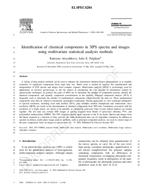 (PDF) Identification of chemical components in XPS spectra and images ...