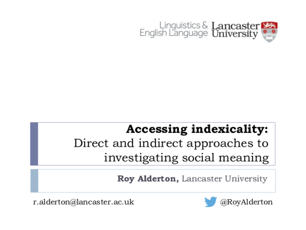 (PDF) Accessing indexicality: Direct and indirect approaches to ...