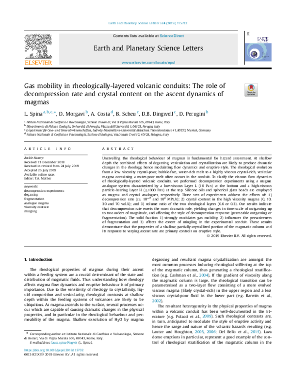 (PDF) Gas mobility in rheologically-layered volcanic conduits: The role ...