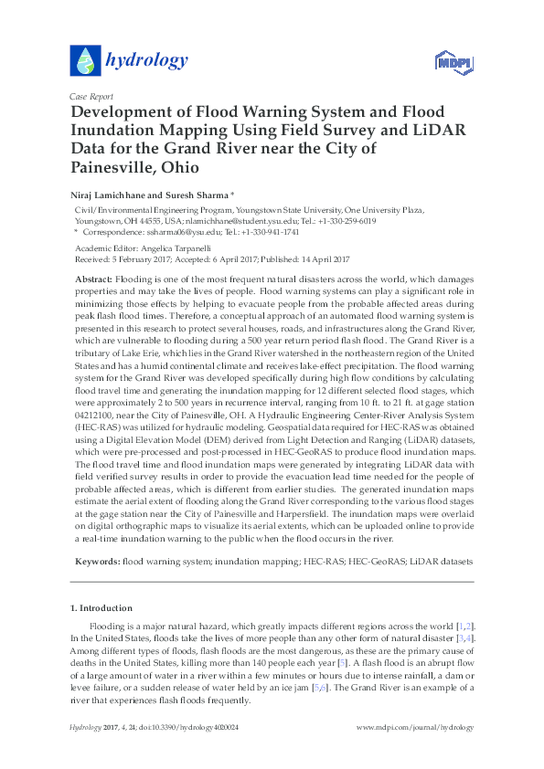 (PDF) Development of Flood Warning System and Flood Inundation Mapping Using Field Survey and ...