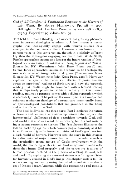 (PDF) Review of "God of All Comfort: A Trinitarian Response to the ...