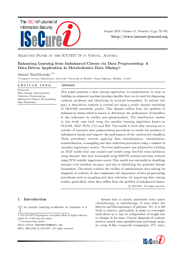 (PDF) Enhancing Learning from Imbalanced Classes via Data Preprocessing: A Data-Driven ...