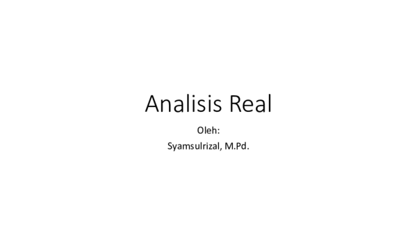 (PPT) Analisis Real