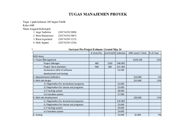 (XLS) Surveyor Pro Project Cost Baseline