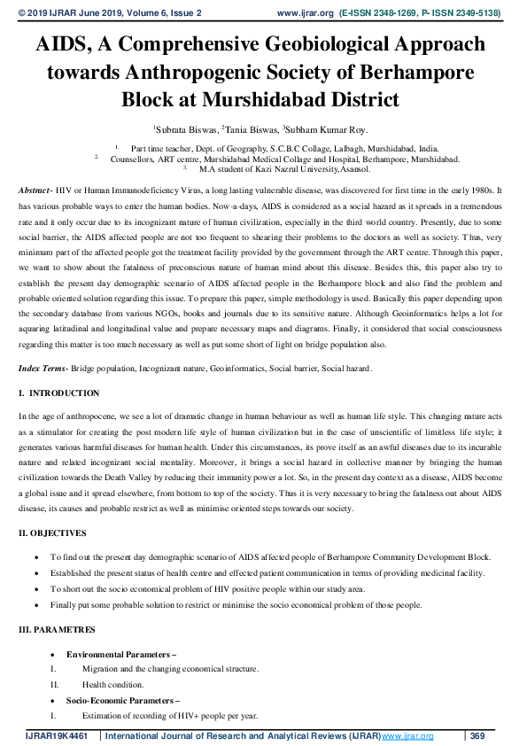 (PDF) AIDS, A Comprehensive Geobiological Approach towards ...