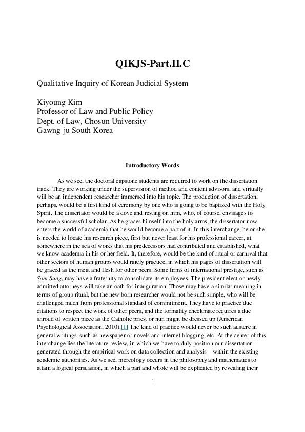 (PDF) QIKJS-Part.II.C Qualitative Inquiry of Korean Judicial System