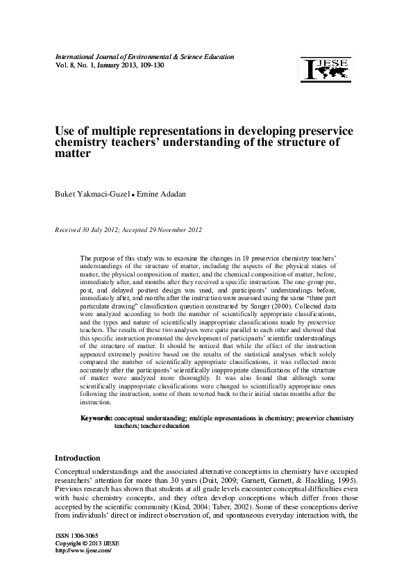 (PDF) The Use of Video Demonstrations and Particulate Animation in General Chemistry | Alexandra ...