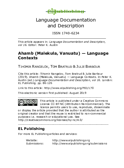 (PDF) Ahamb (Malekula, Vanuatu) - Language Contexts