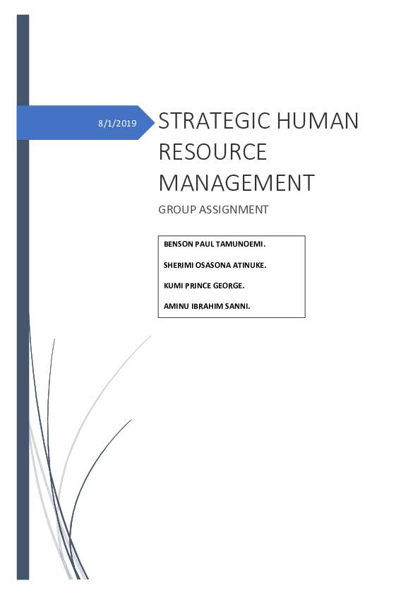 (DOC) STRATEGIC HUMAN RESOURCE MANAGEMENT