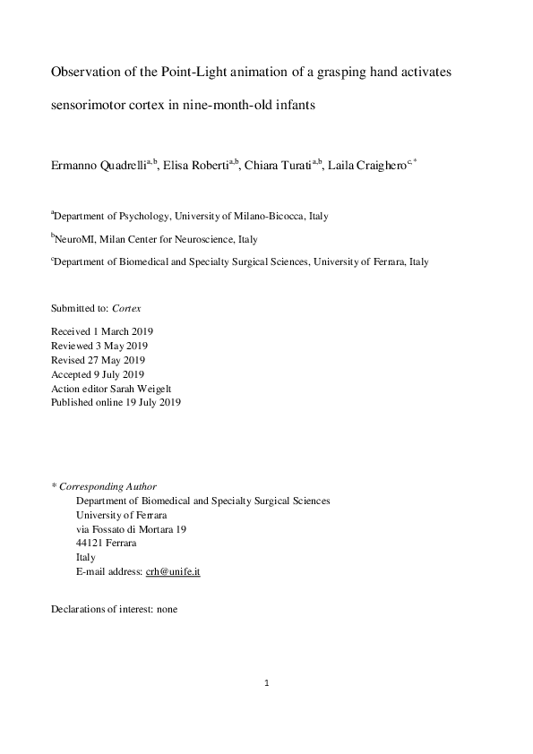 (PDF) Observation of the Point-Light animation of a grasping hand ...