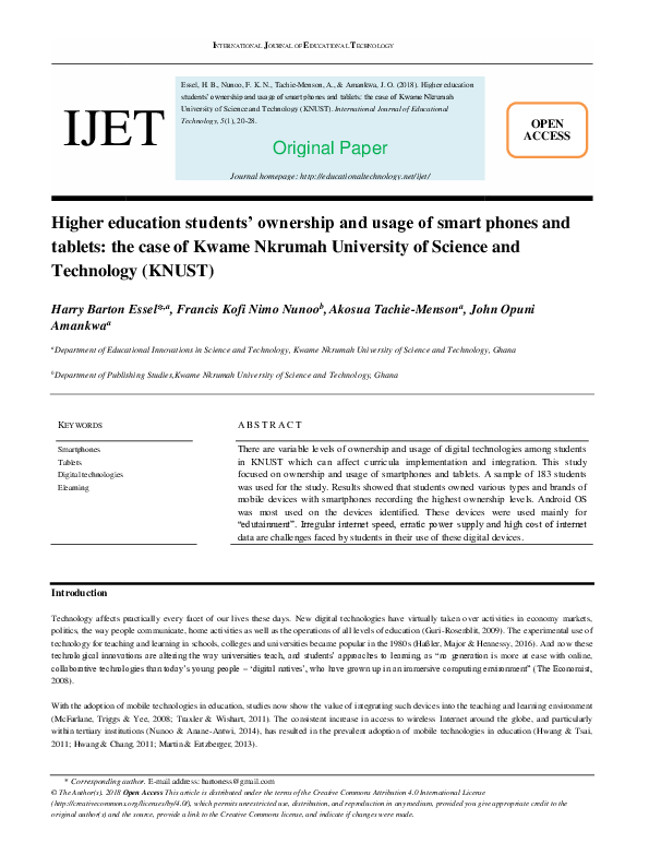 (PDF) INTERNATIONAL JOURNAL OF EDUCATIONAL TECHNOLOGY
