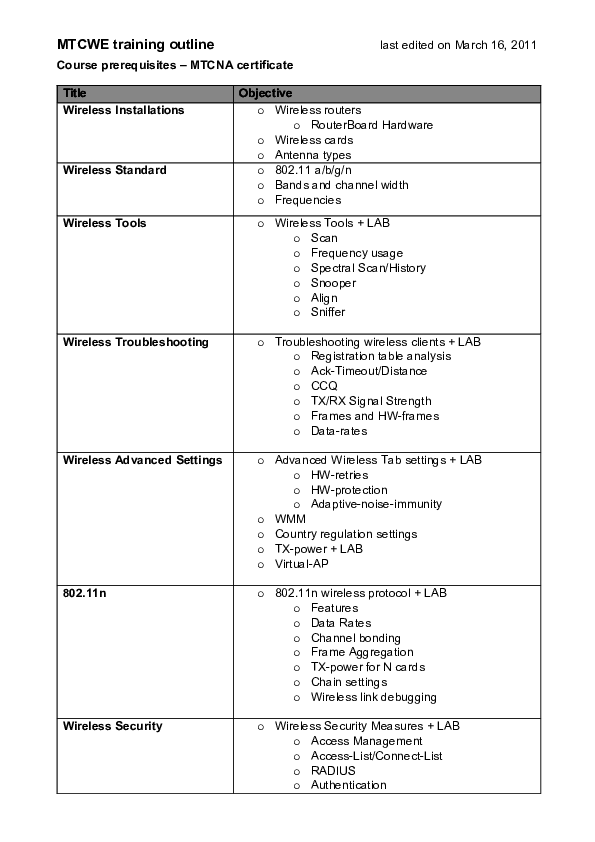 (PDF) MTCWE training outline last edited on